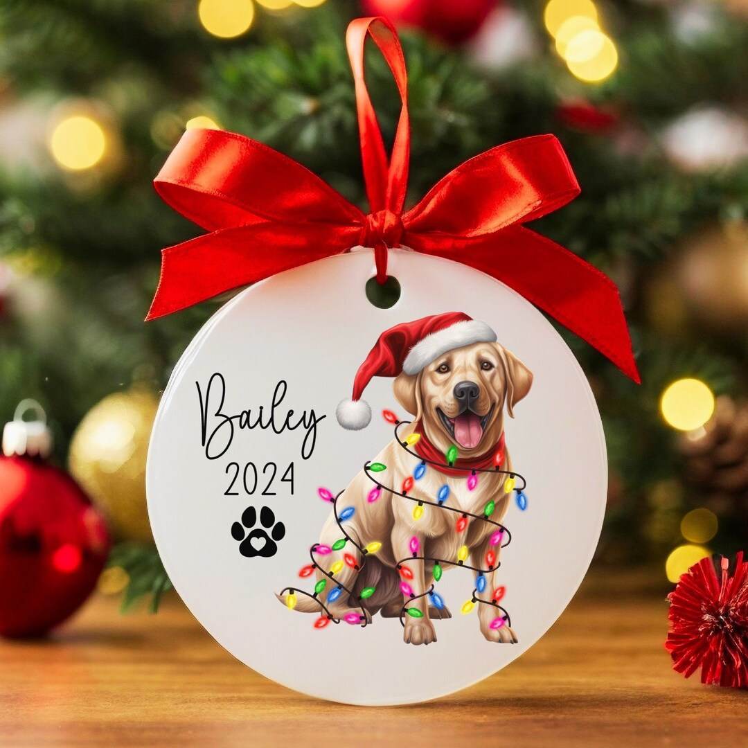 Personalized Labrador Retriever Christmas Ornament, Custom Dog Keepsake ...