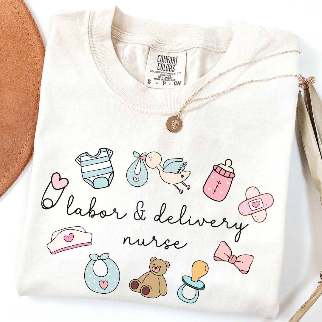 Comfort Colors® Labor and Delivery Nurse Shirt, Nurse Doodle Shirt ...