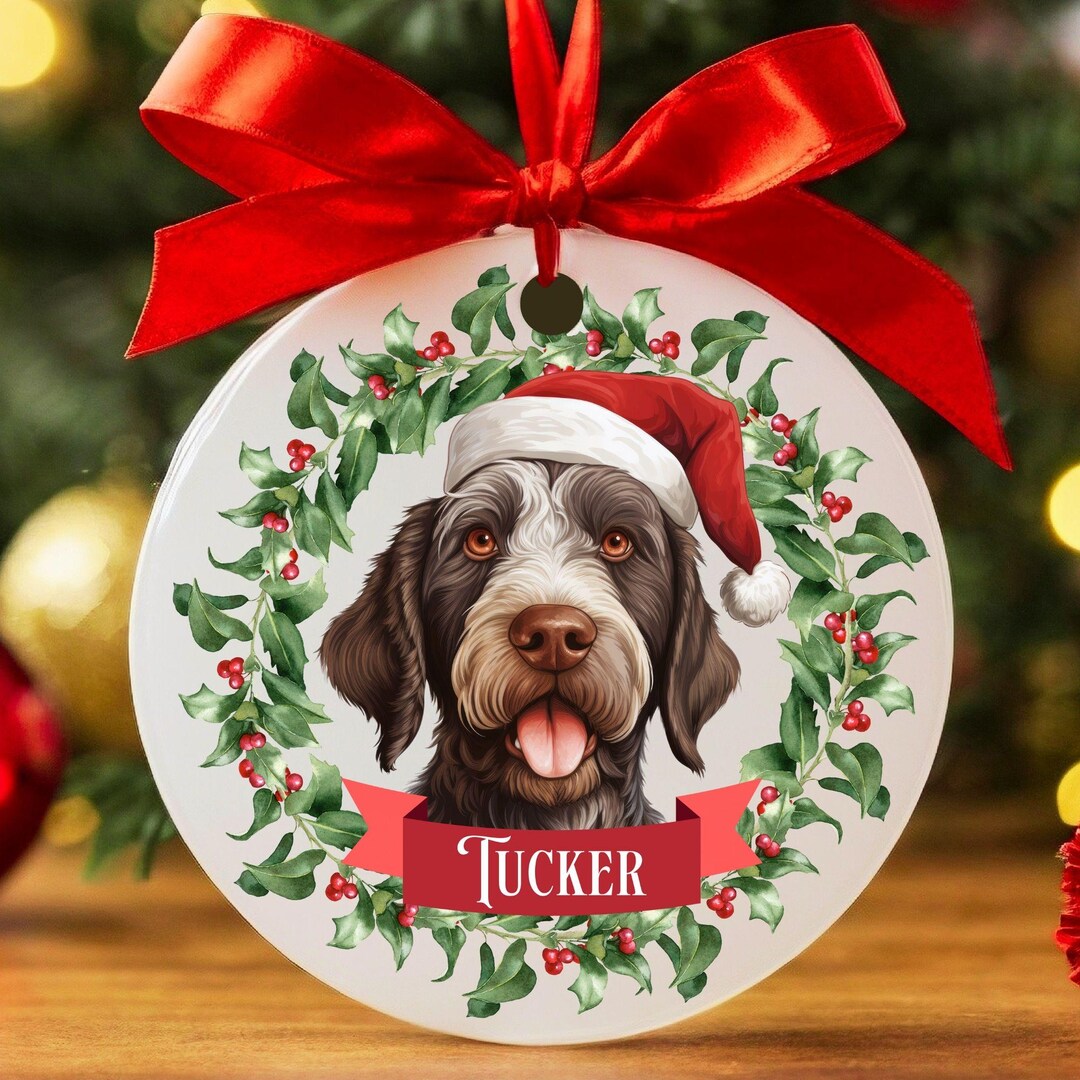 Custom German Wirehaired Pointer Christmas Ornament, Personalized ...