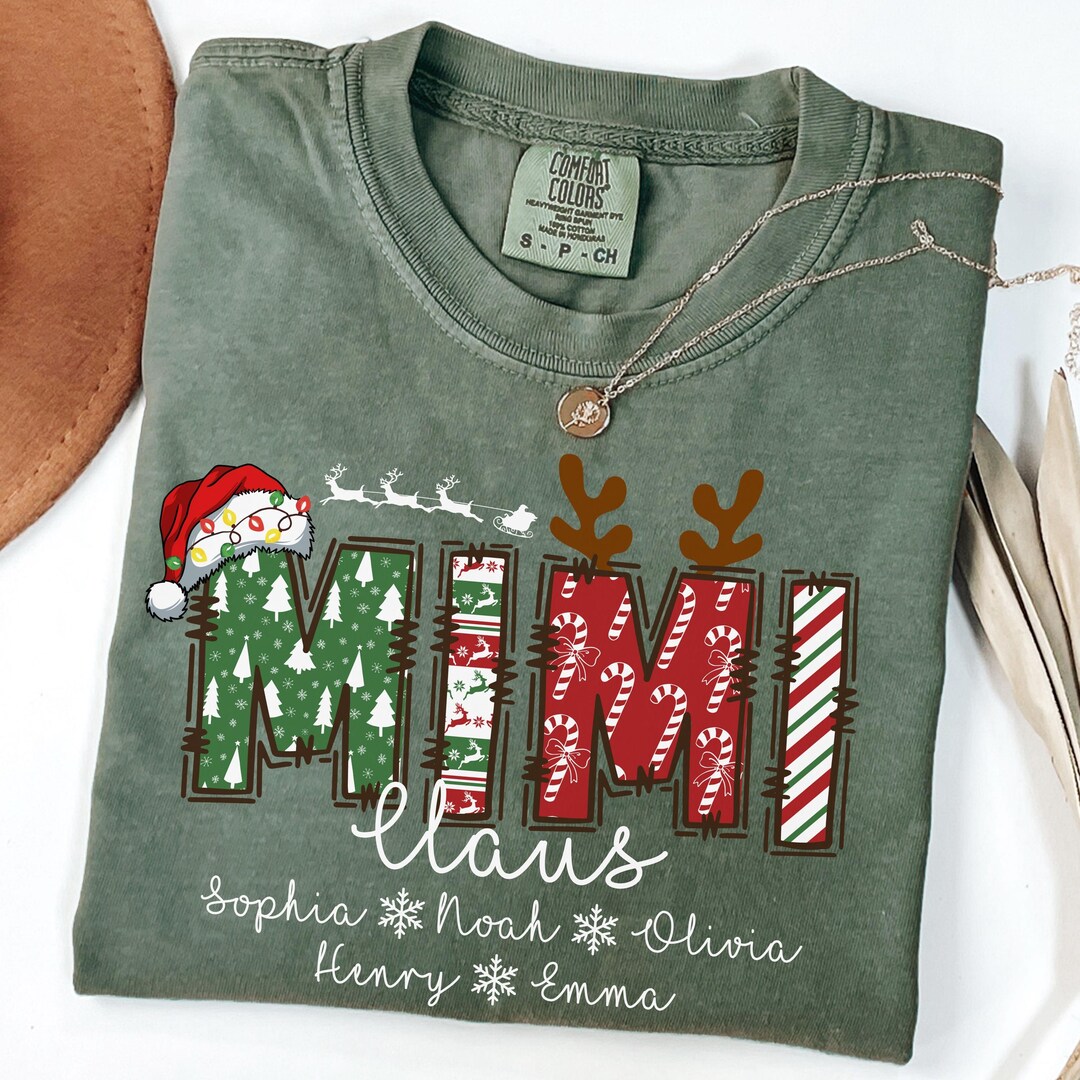 Comfort Colors® Mimi Claus Shirt, Mimi Christmas Shirt, Custom Mimi ...