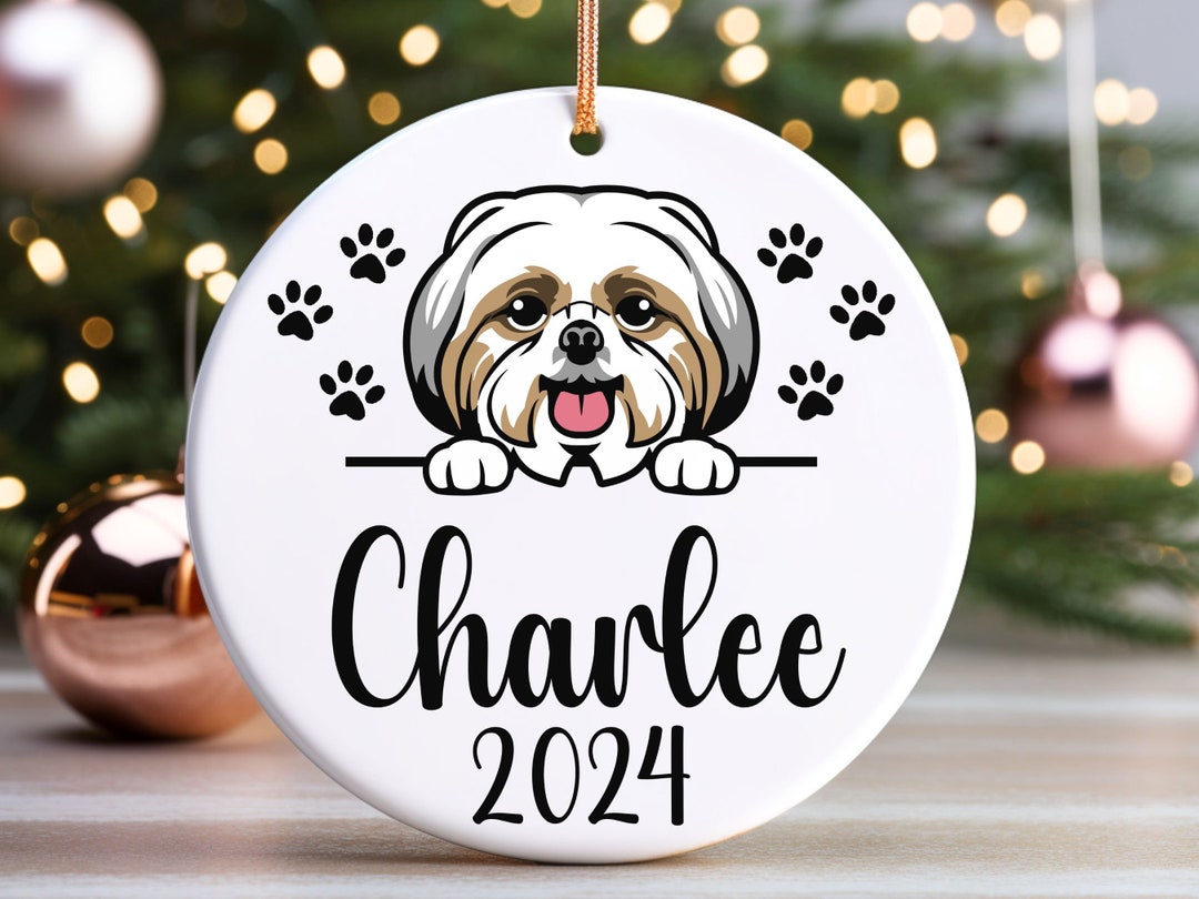 Custom Shih Tzu Ornament, Personalized Shih Tzu, Custom Dog Keepsake ...