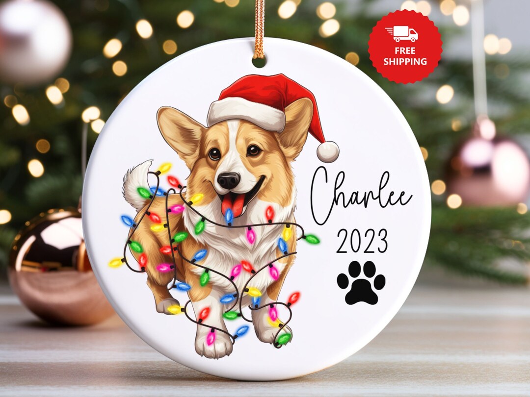 Personalized Corgi Christmas Ornament, Pembroke Welsh Corgi, Custom Dog ...