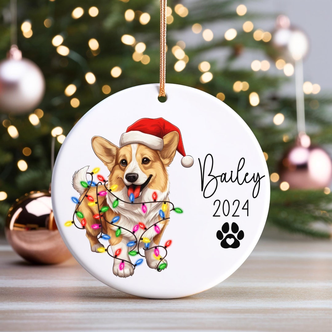 Personalized Corgi Christmas Ornament, Pembroke Welsh Corgi, Custom Dog ...