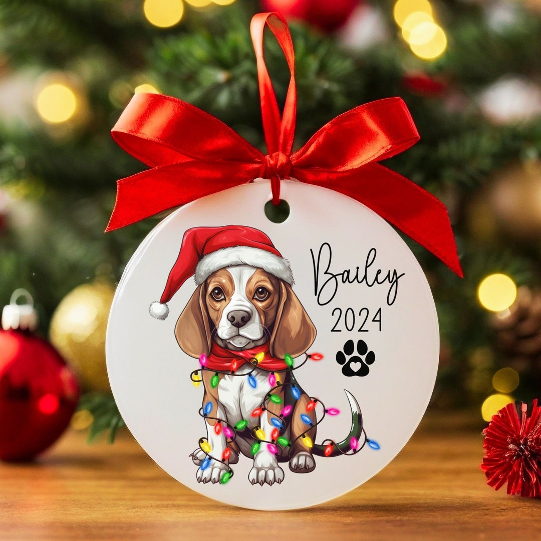 Personalized Beagle Christmas Ornament, Custom Dog Keepsake, New Dog ...