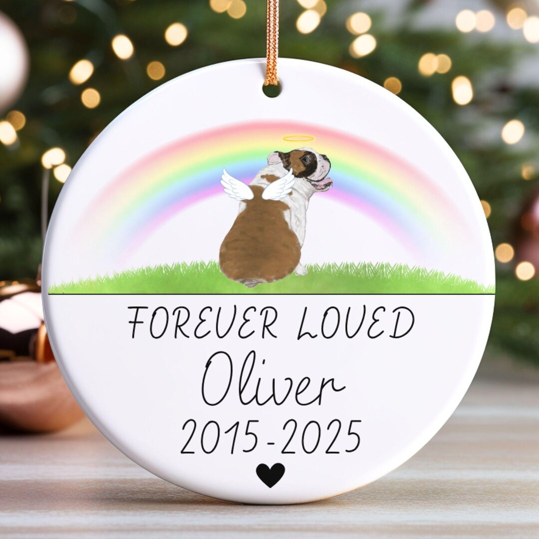 Custom Bulldog Memorial Ornament, Bulldog Memorial Gift, Personalized ...