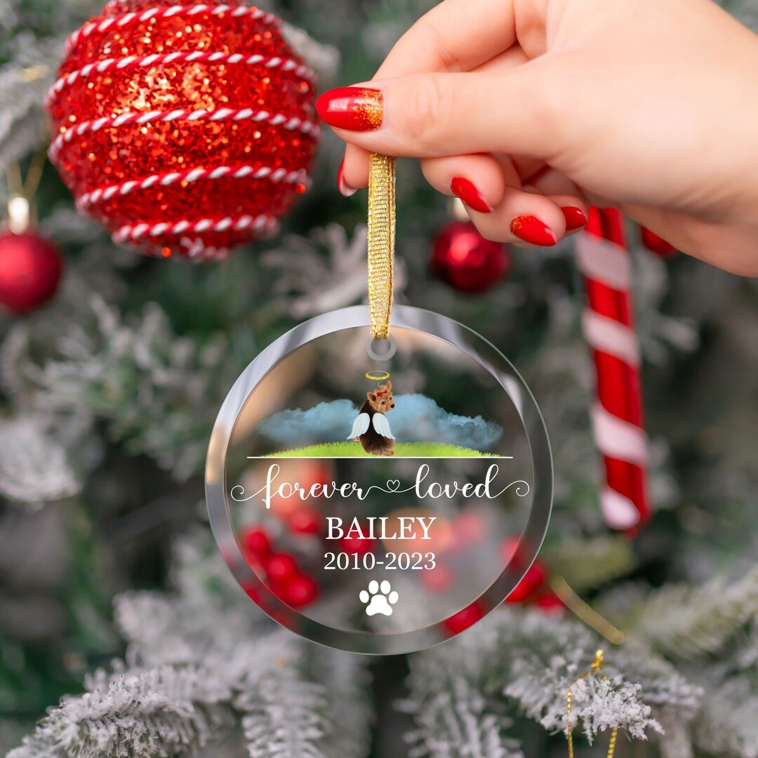 Custom Yorkie Ornament, Yorkie Memorial Gift, Yorkie Memorial Ornament ...