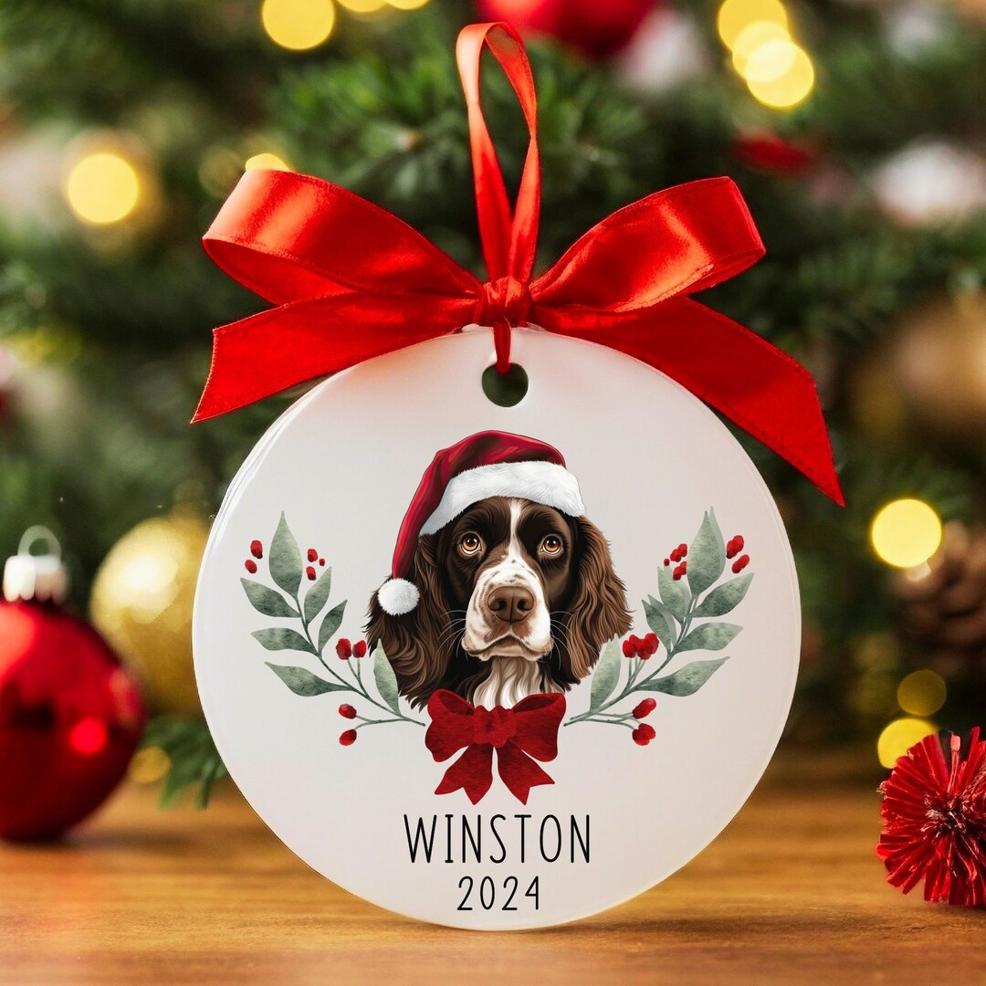 Personalized English Springer Spaniel Christmas Ornament, Custom Dog ...