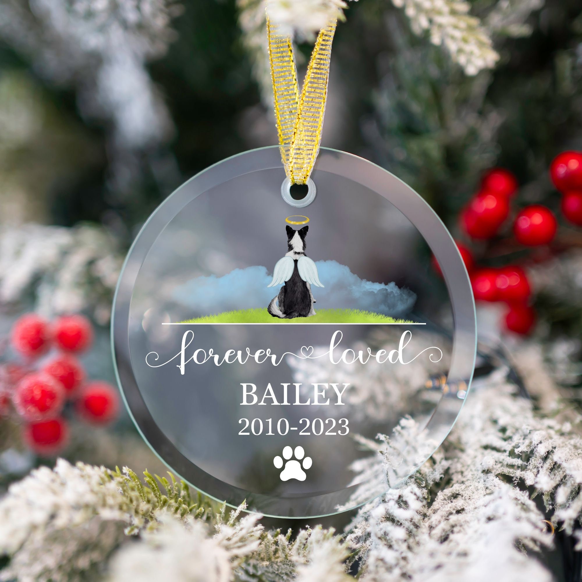 Custom Border Collie Ornament Border Collie Memorial - Etsy