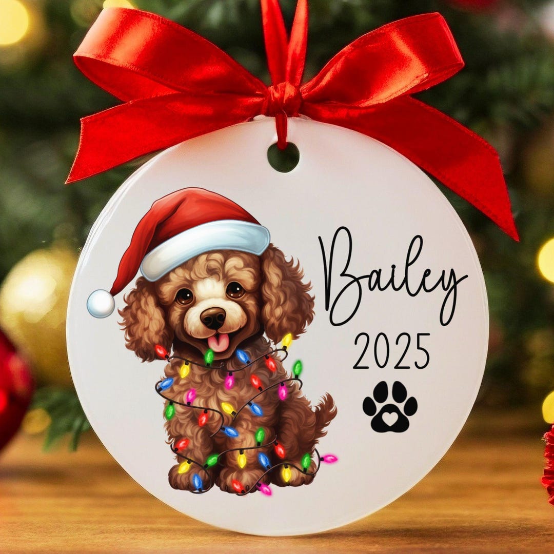 Personalized Poodle Christmas Ornament, Poodle Ornament, Custom Dog ...