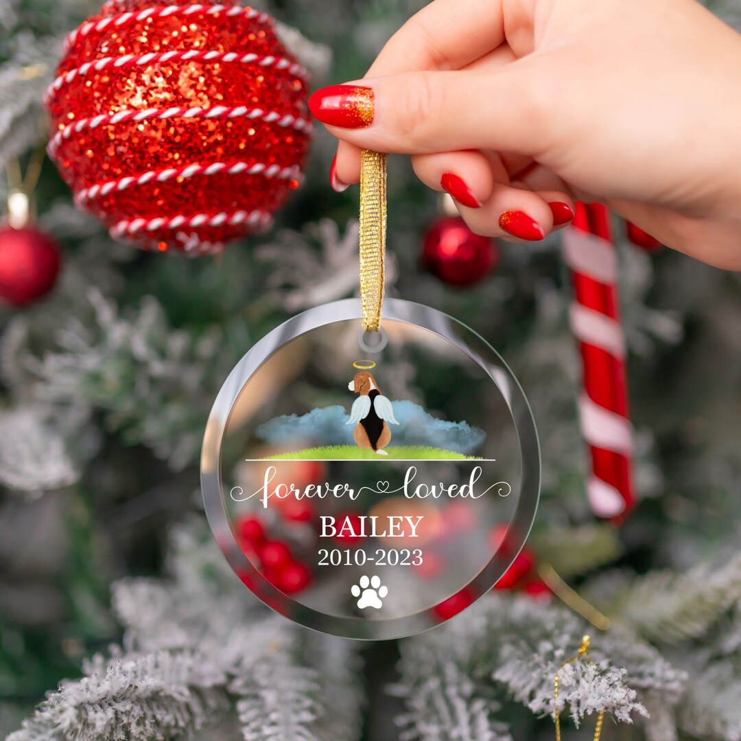 Custom Beagle Ornament, Beagle Memorial Gift, Beagle Memorial Ornament ...