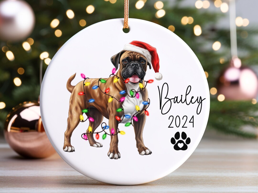 Personalized Boxer Christmas Ornament, Custom Dog Keepsake, New Dog ...