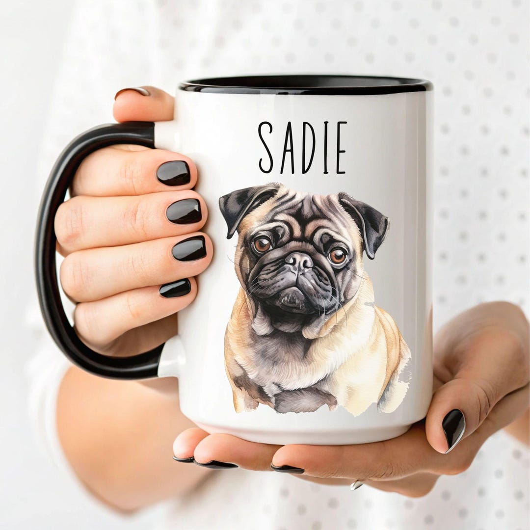 Pug Coffee Mug, Custom Pug Gifts, Personalized Pug Gifts, Pug Gift ...