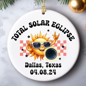 Total Solar Eclipse Ornament, 2024 Total Eclipse Ornament, Custom ...