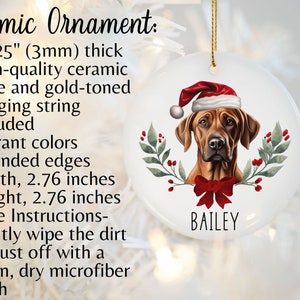 Personalized Rhodesian Ridgeback Christmas Ornament 2023, Custom Dog ...
