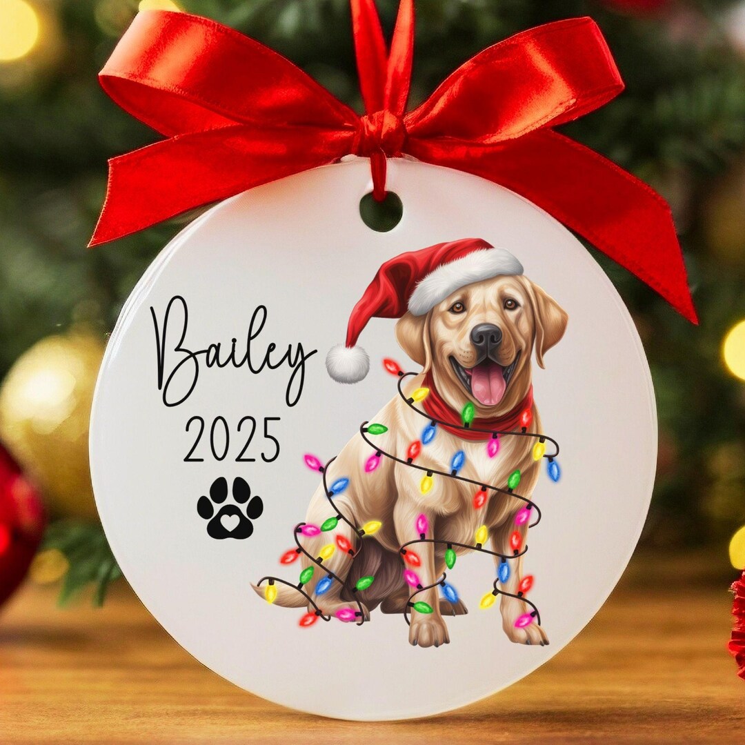 Custom Yellow Labrador Christmas Ornament, Personalized Yellow Lab ...
