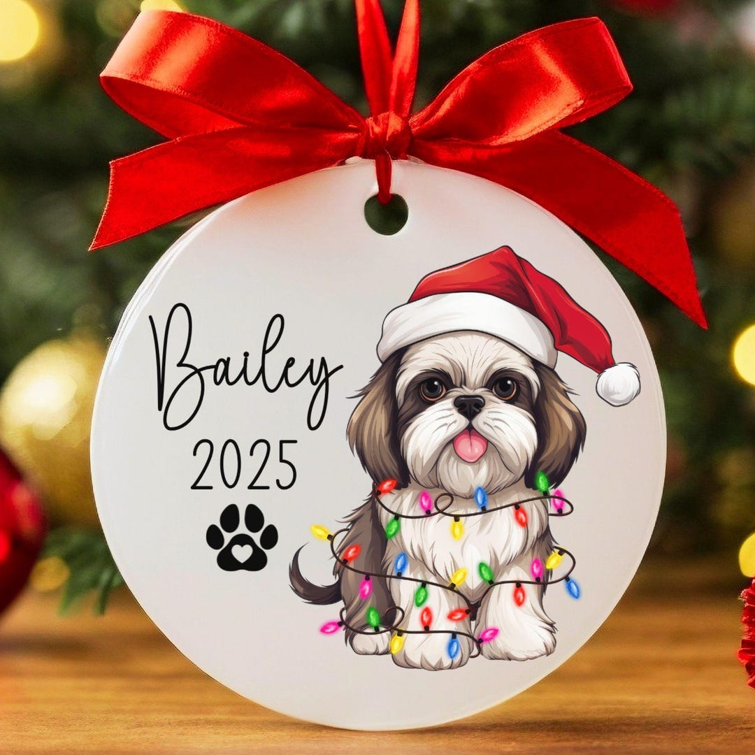 Personalized Shih Tzu Christmas Ornament, Custom Dog Keepsake, New Dog ...