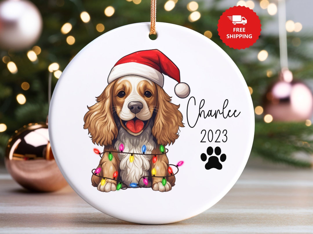 Personalized Cocker Spaniel Christmas Ornament, Custom Dog Keepsake ...