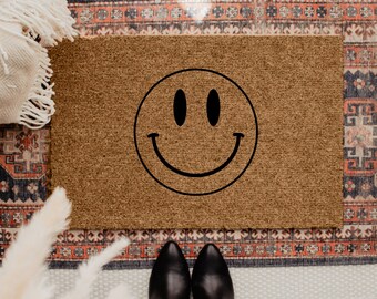 Smiley Face Welcome Mat - Etsy