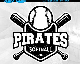 Softball Svg, Pirate Softball Svg, Pirate, Pirates, Softball, Svg, Dxf ...