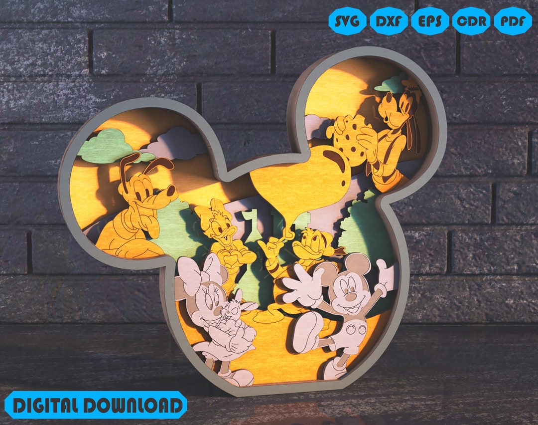 Mouse Head Svg Laser Cut Files - 7 Layer Art Piece for Multi-layer - Etsy