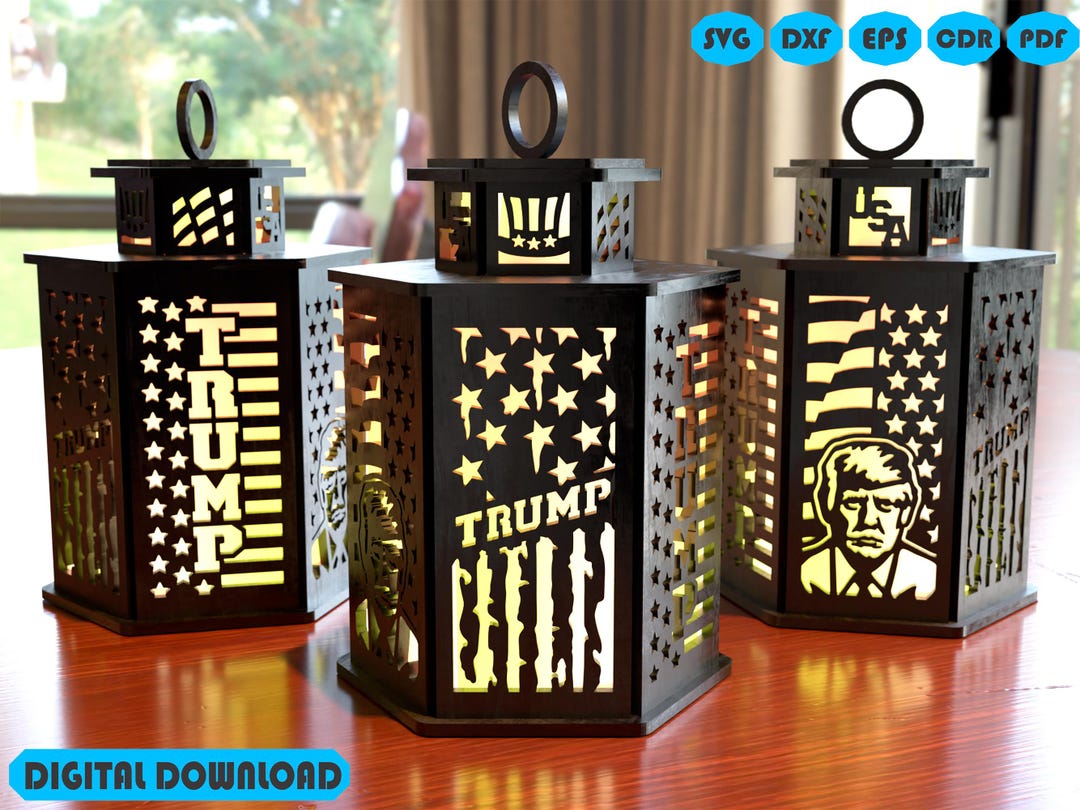 TRUMP Lamp Decoration Svg, TRUMP 2024 Decoration Laser Cut Svg - Etsy