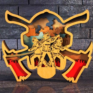 Firefighter Svg Laser Cut Files - 8 Layer Art Piece for Multi-layer - Etsy