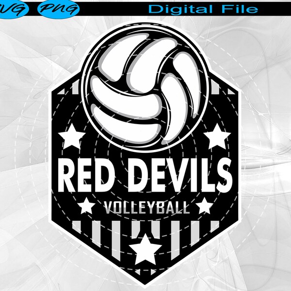 Red Devils Volleyball Svg - Etsy