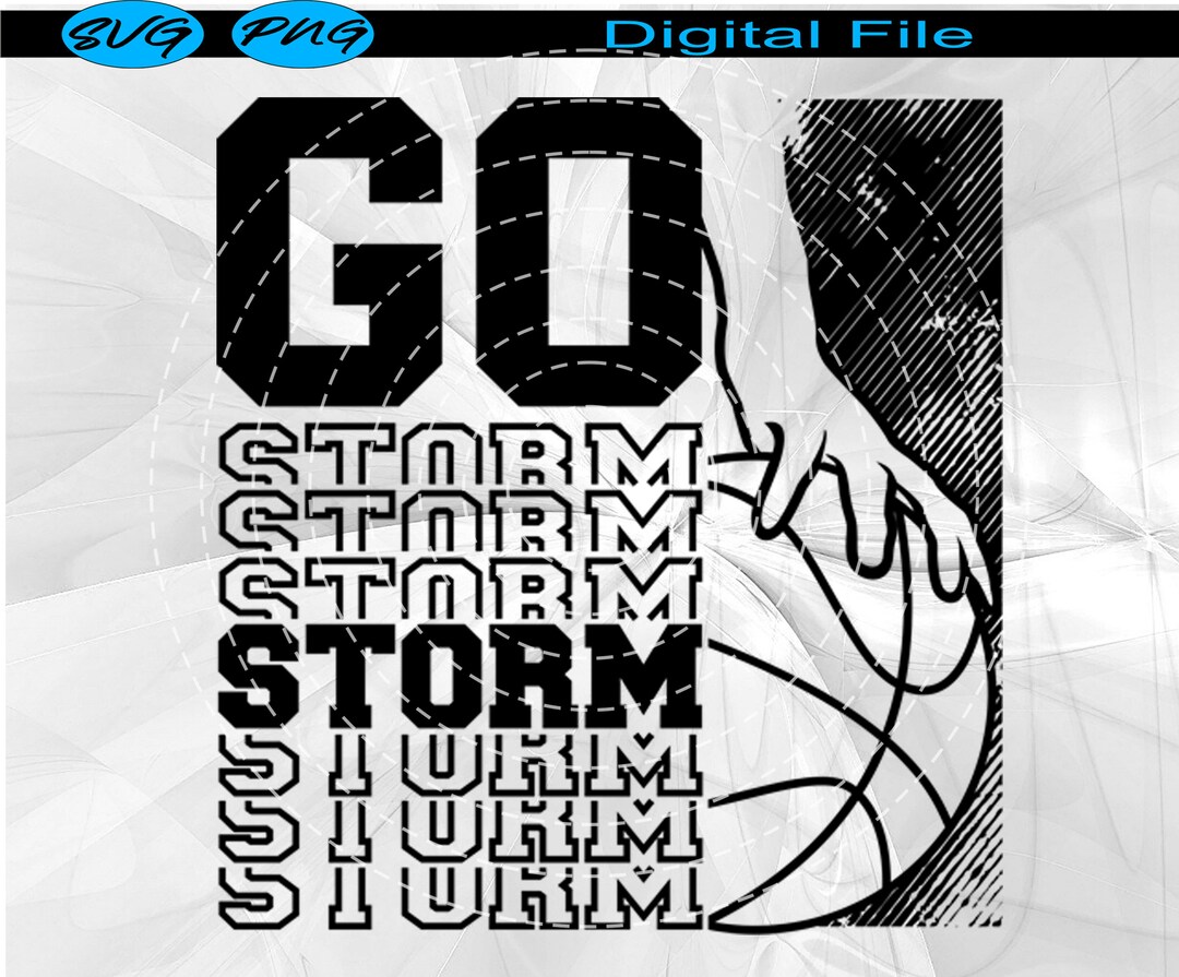Storm Basketball Svg - Etsy