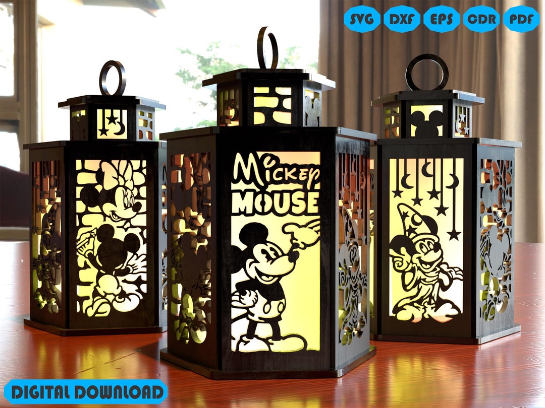 Mouse Lamp Decoration Svg, Mouse Decoration Laser Cut Svg - Etsy