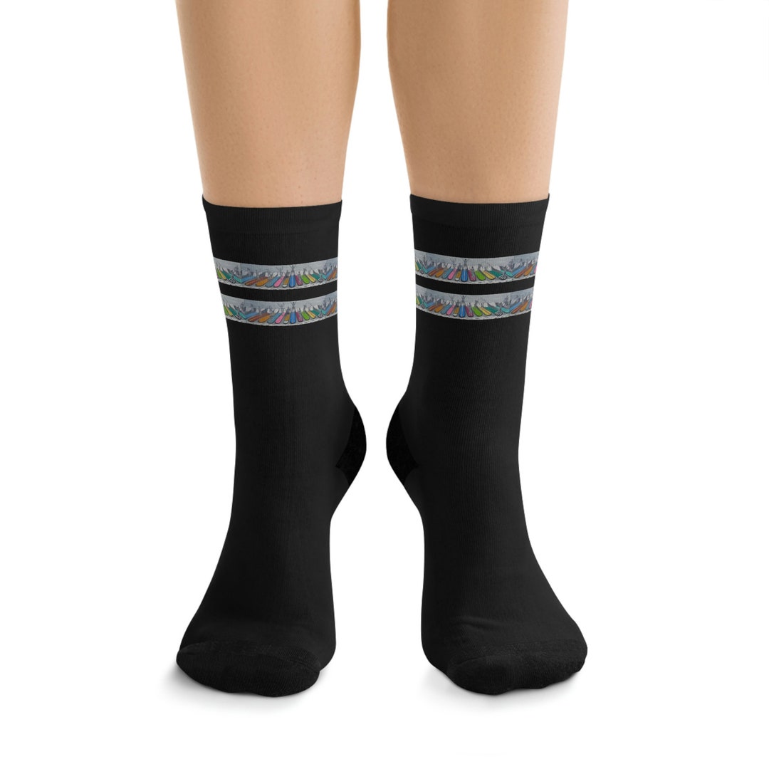 Seasidesart Party Wave Surfer Double Stripe DTG Socks - Etsy