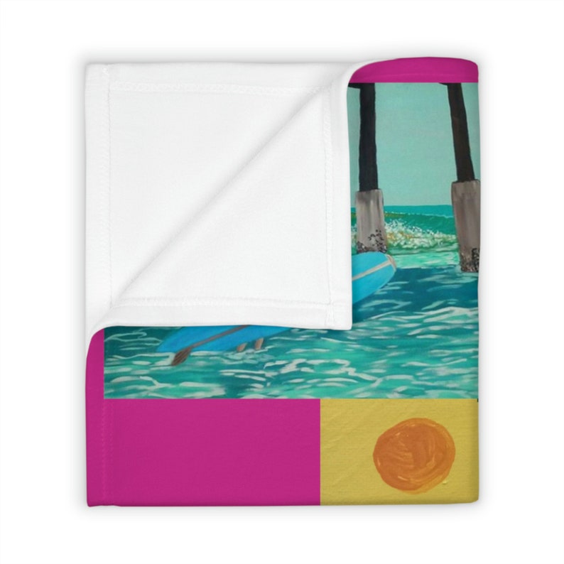 Seasidesart Surfer Girls Patch Quilt Look Surf Art Throw Blanket - Etsy