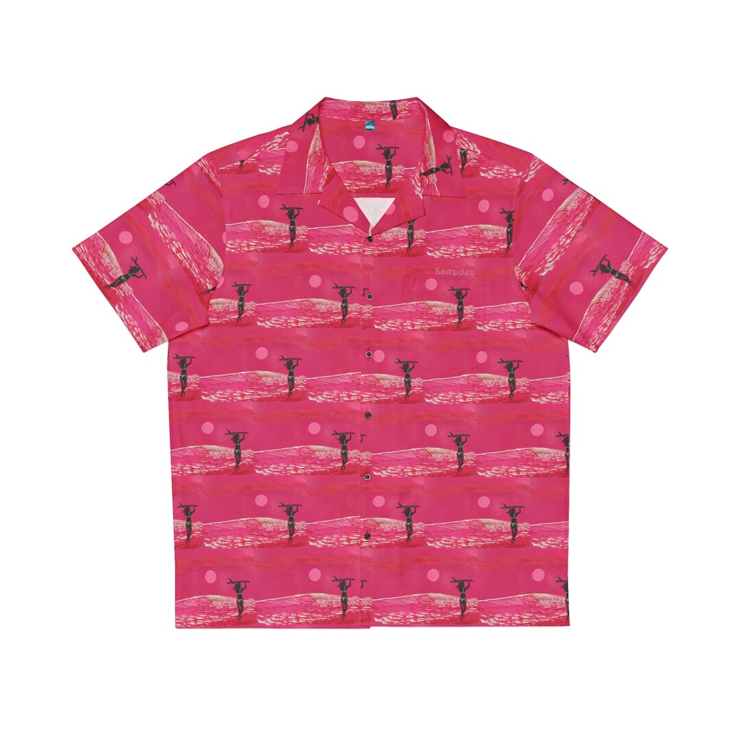 Seasidesart Fruitpunch Pink Surfer Girl Women's Hawaiian Shirt (AOP) - Etsy