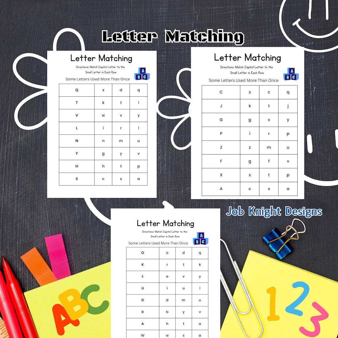 Letter Matching Activity: Capital to Small Letter (digital Download) - Etsy