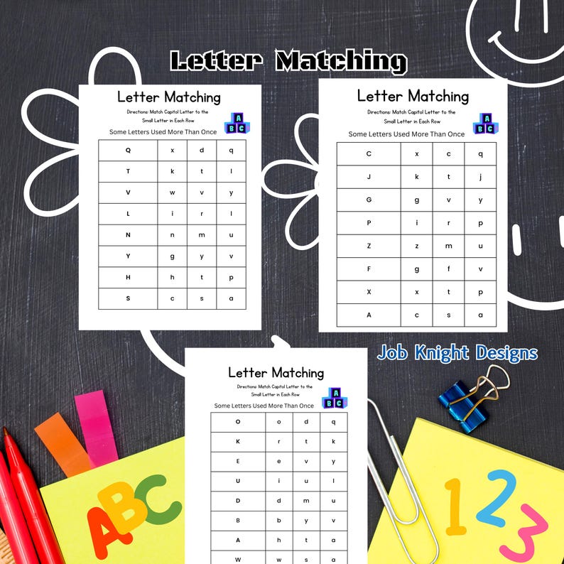 Capitol Letter Match to Small Letter, Match Capitol Letter to the Small ...