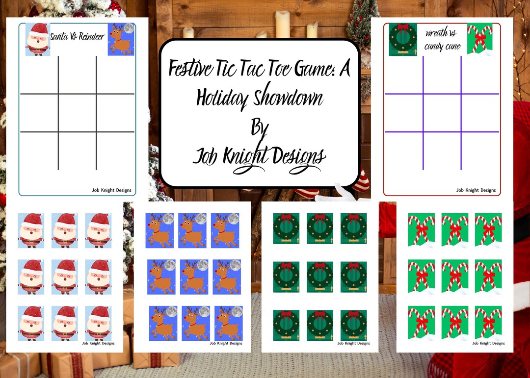 Festive Tic Tac Toe Printable Digital Game: A Holiday Showdown by Job ...