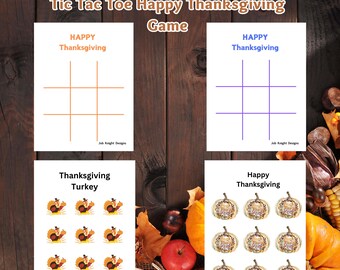 Thanksgiving Tic Tac Toe Game: Family Holiday Fun (printable) - Etsy