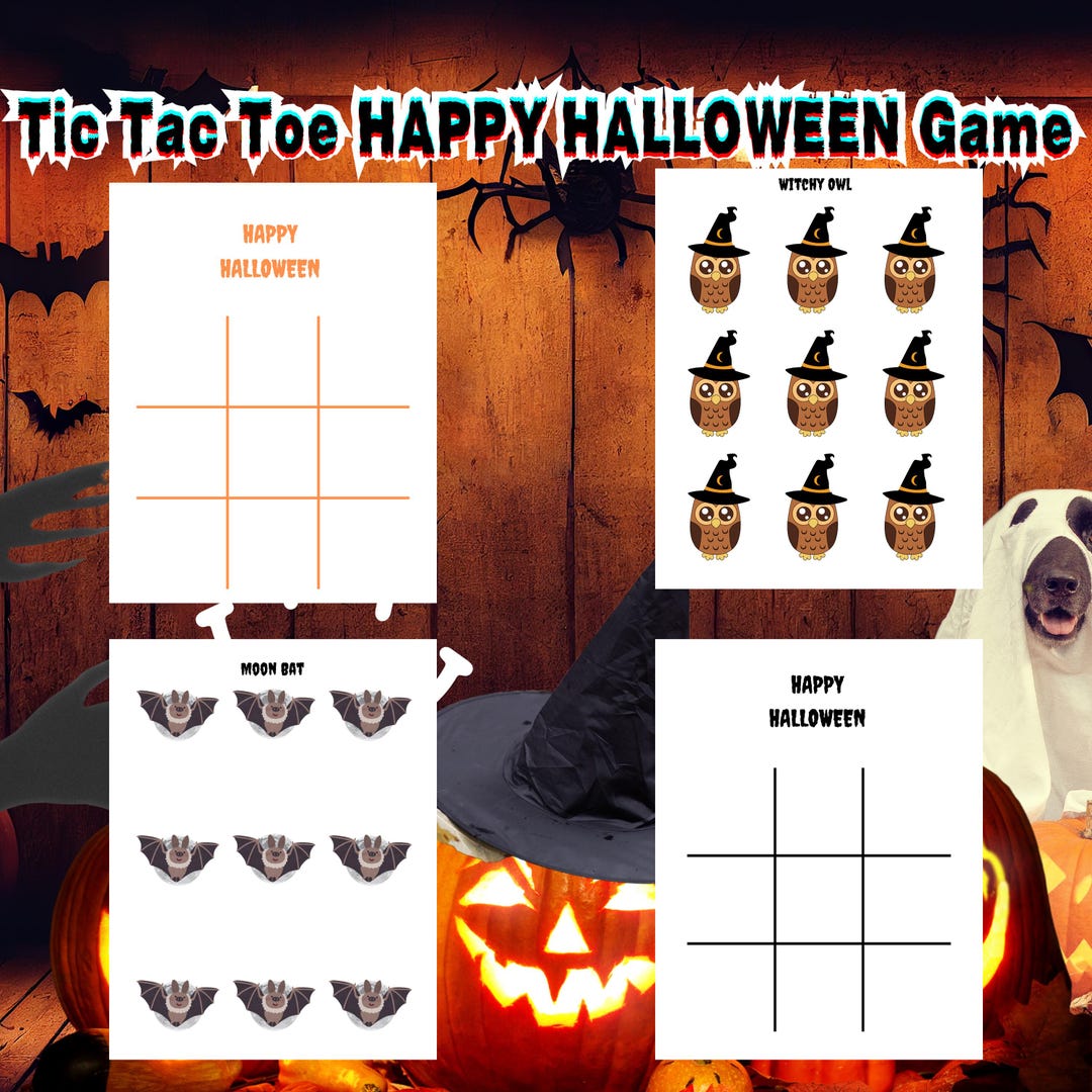 Tic Tac Toe HAPPY HALLOWEEN Game - Etsy