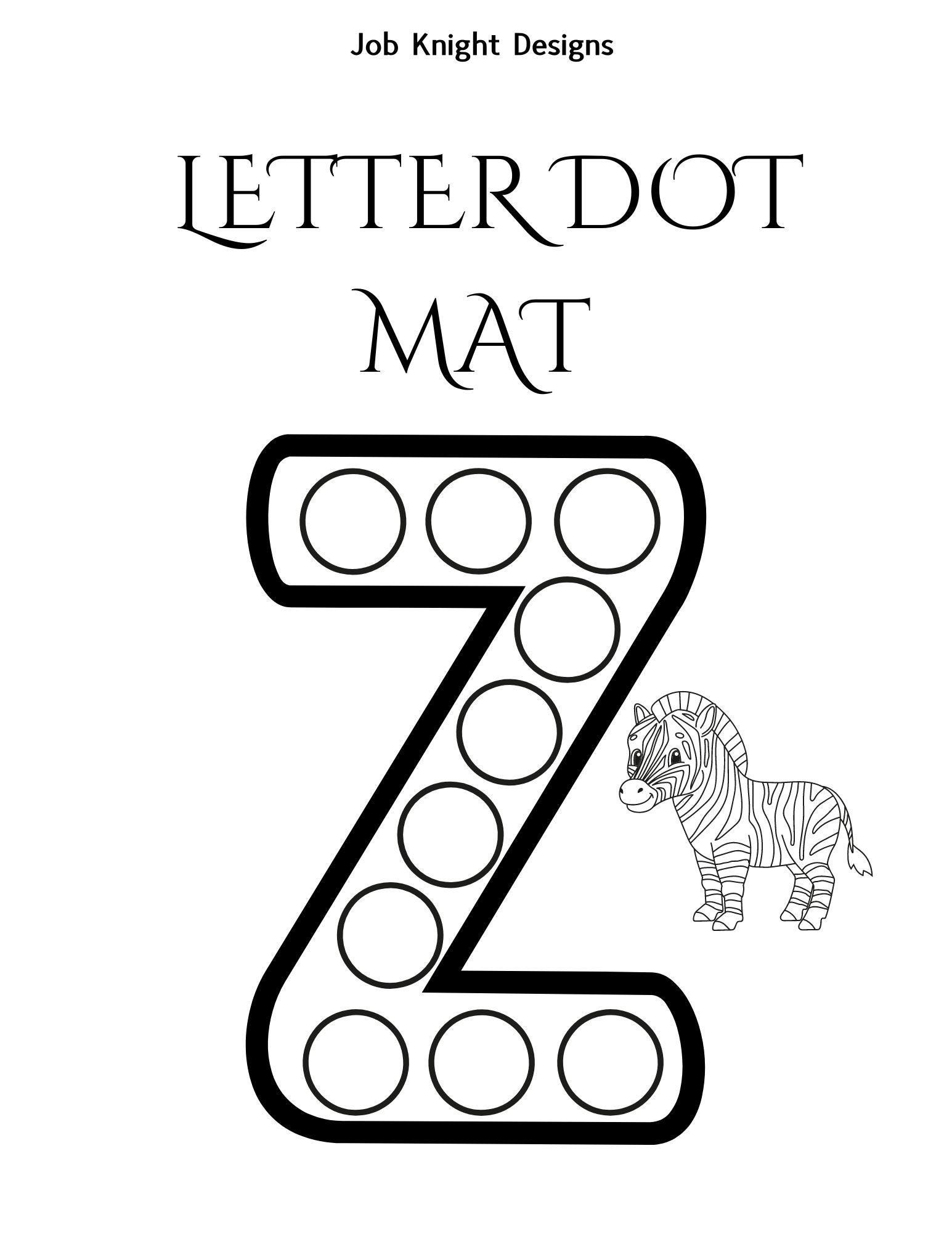 Digital Dot Mat Alphabet Coloring Book | Printable Capital Letter ...