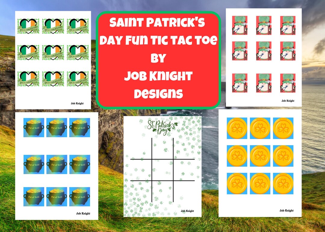 Saint Patrick's Day Fun Tic Tac Toe by Job Knight Designs - Digital ...