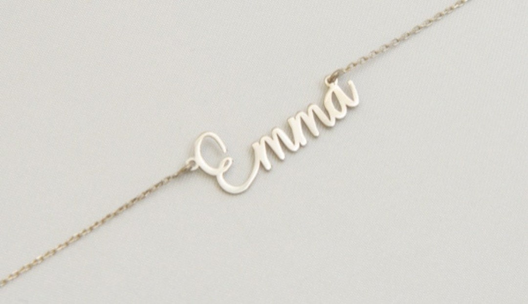 Sterling Silver Name Necklace, Custom Name Necklace, Christmas Gift for ...