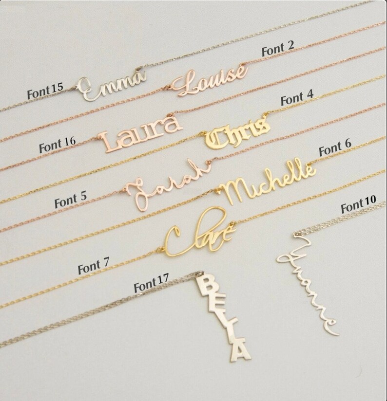 Custom Name Necklace Cursive Name Necklace Silver Name - Etsy