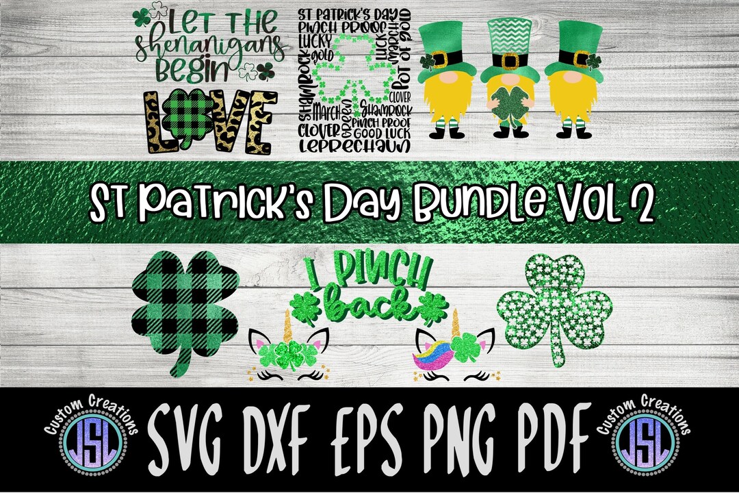 St Patrick's Day Bundle Set of 9 Svg Dxf Eps Png Pdf - Etsy