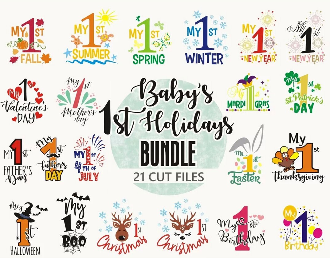 Baby Svg Bundle Baby First Holidays Svg Bundle My 1st Svg - Etsy