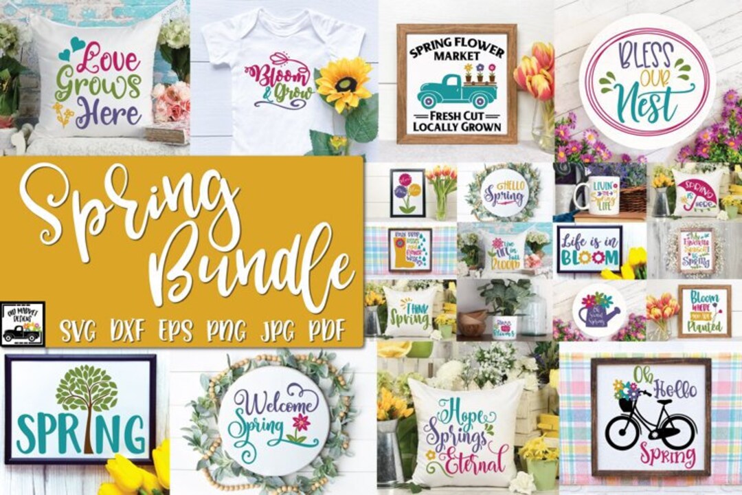 Spring SVG Bundle With 25 SVG Cut Files - Etsy