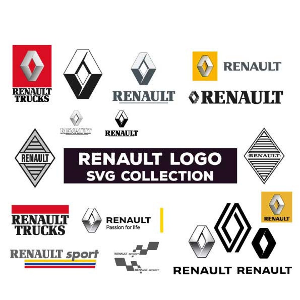 Renault Sticker Svg Bundlesvg Bundles Digital Vector - Etsy