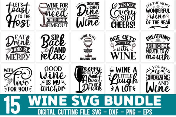 Wine SVG Bundle - Etsy