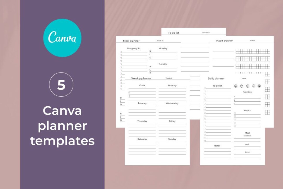 To Do List Daily Canva Planner Templates Editable Planner Pages Digital ...