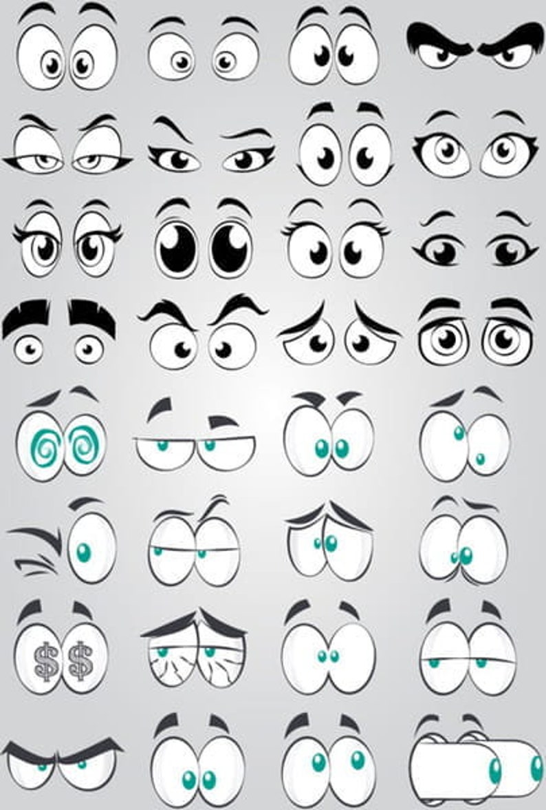 Funny Comics Eyes Vector Svg - Etsy