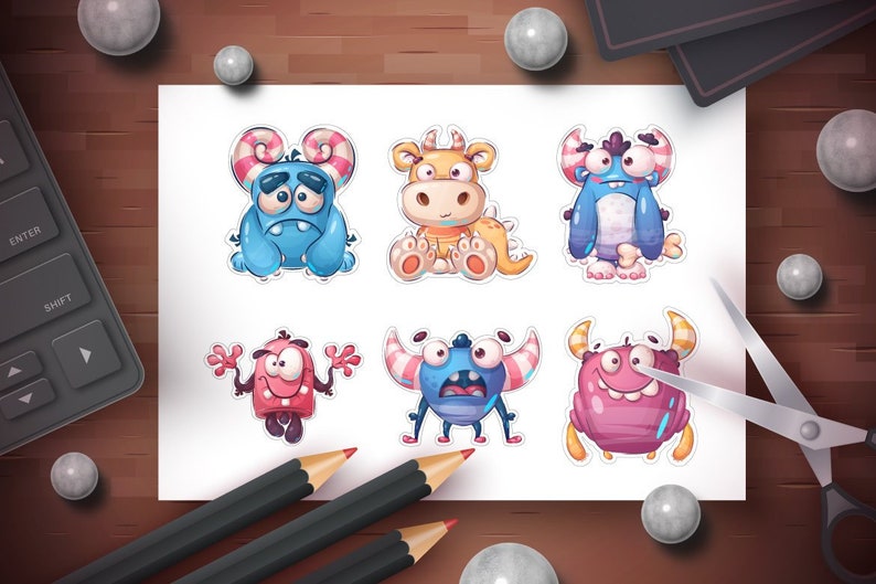 Bundle 60 Cartoons Stickers for Cricut PNG - Etsy