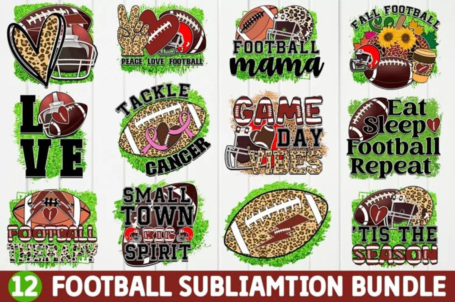 Football Sublimation Design PNG, Football Sublimation Bundle - Etsy
